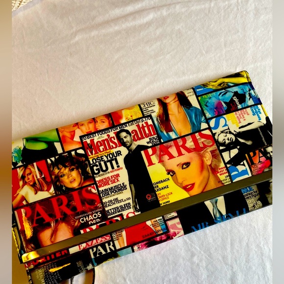 Bags | Paris Magazine Cover Art Clutch Purse Bag | Poshmark